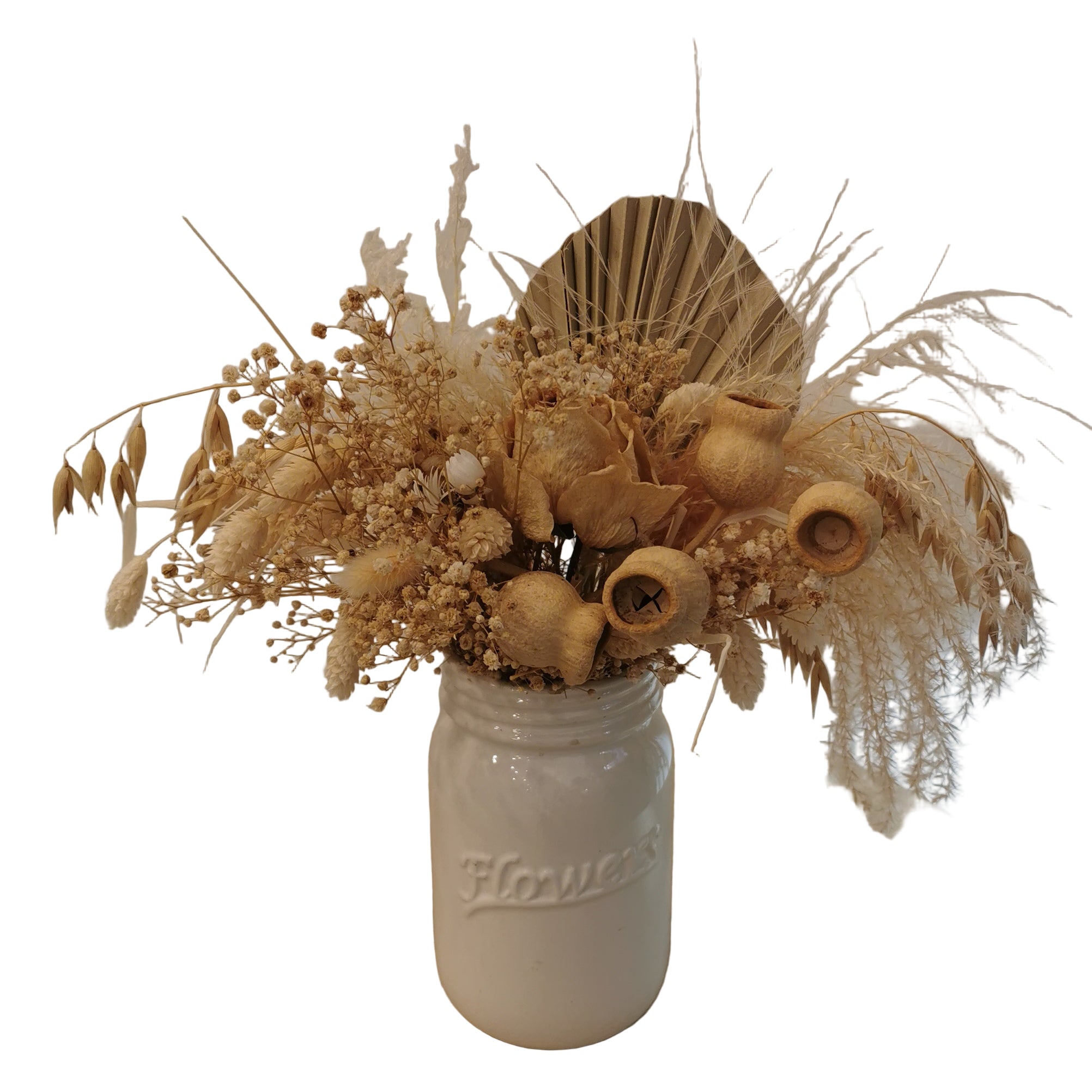 Natural - Jam Jar Arrangement | Dried Floral Arrangements | NZ Wide ...